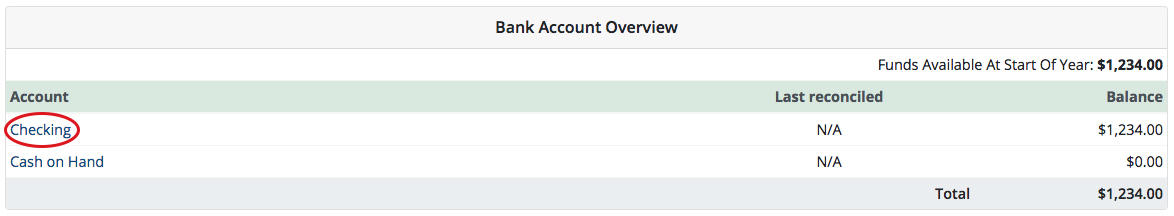 Viewing the Bank Register - MoneyMinder