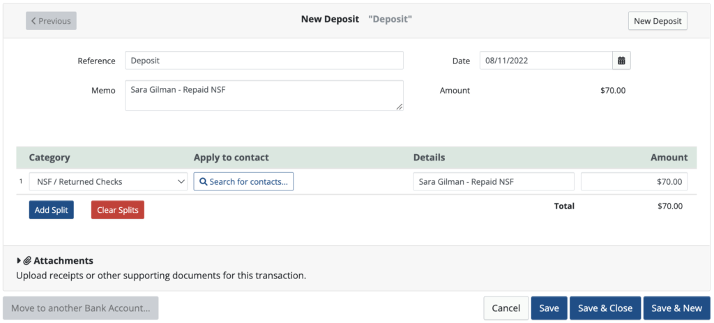 How to record Returned checks due to non-sufficient funds (NSF ...