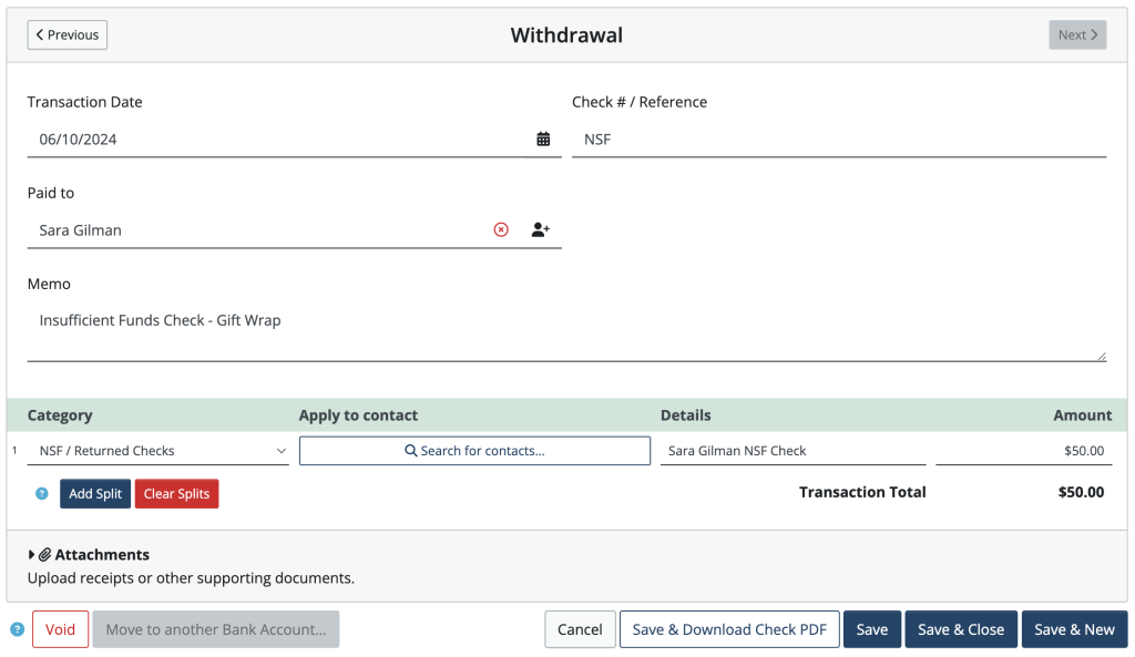 How to record Returned checks due to non-sufficient funds (NSF ...