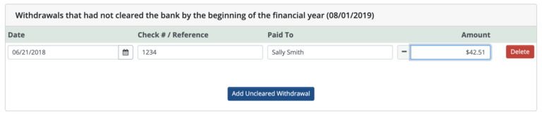 Adding Uncleared Checks & Deposits - MoneyMinder