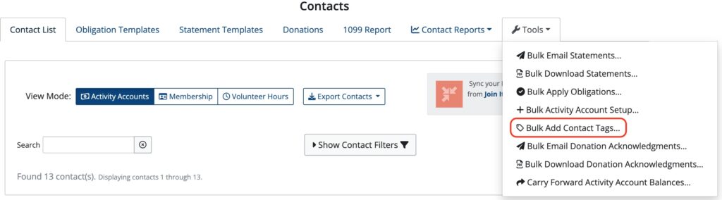 Setting up your Contacts QuickStart Guide - MoneyMinder