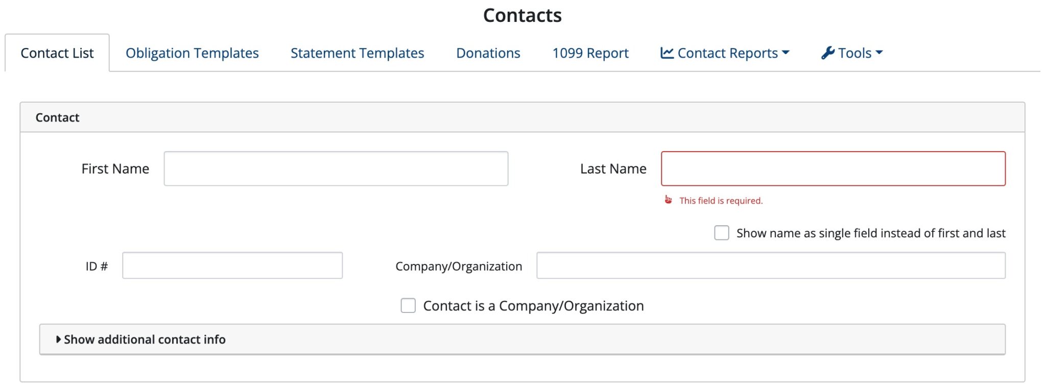 Setting up your Contacts QuickStart Guide - MoneyMinder