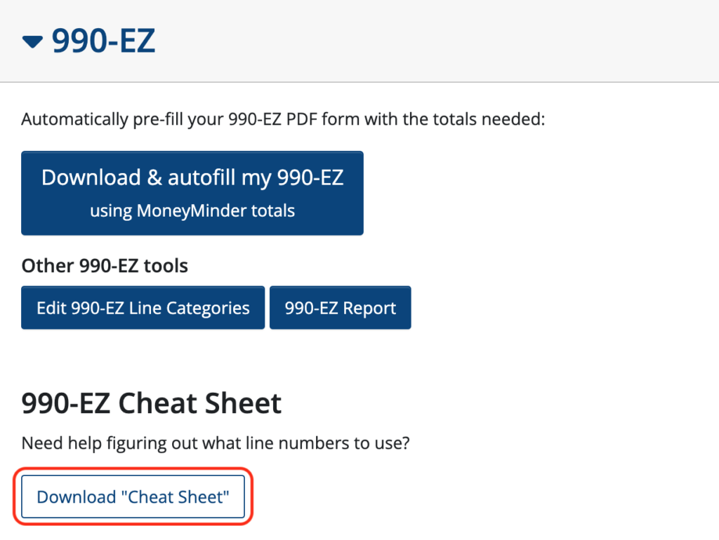 How to associate 990EZ Line Numbers & run the 990EZ Report - MoneyMinder