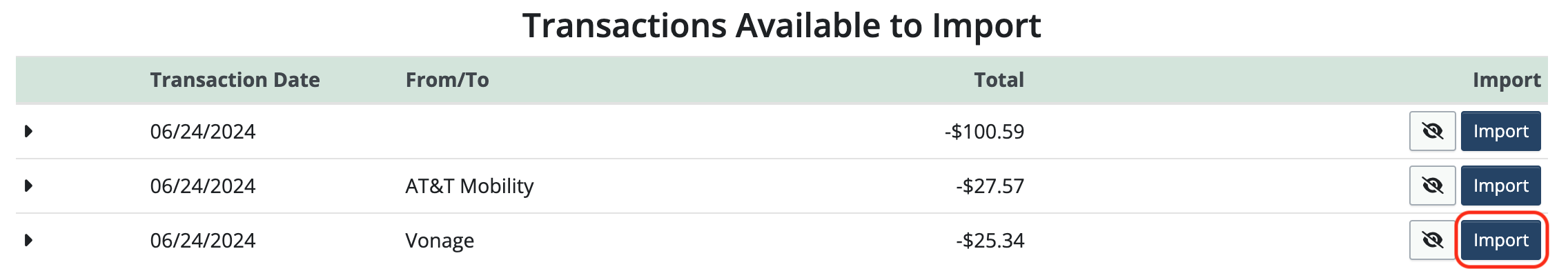 Importing transactions directly from your bank - MoneyMinder