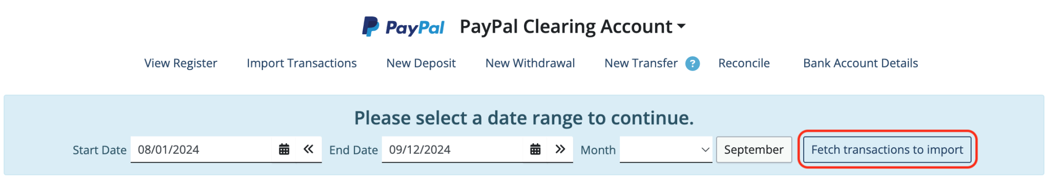 Importing Stripe, Square, or PayPal transactions into MoneyMinder - MoneyMinder