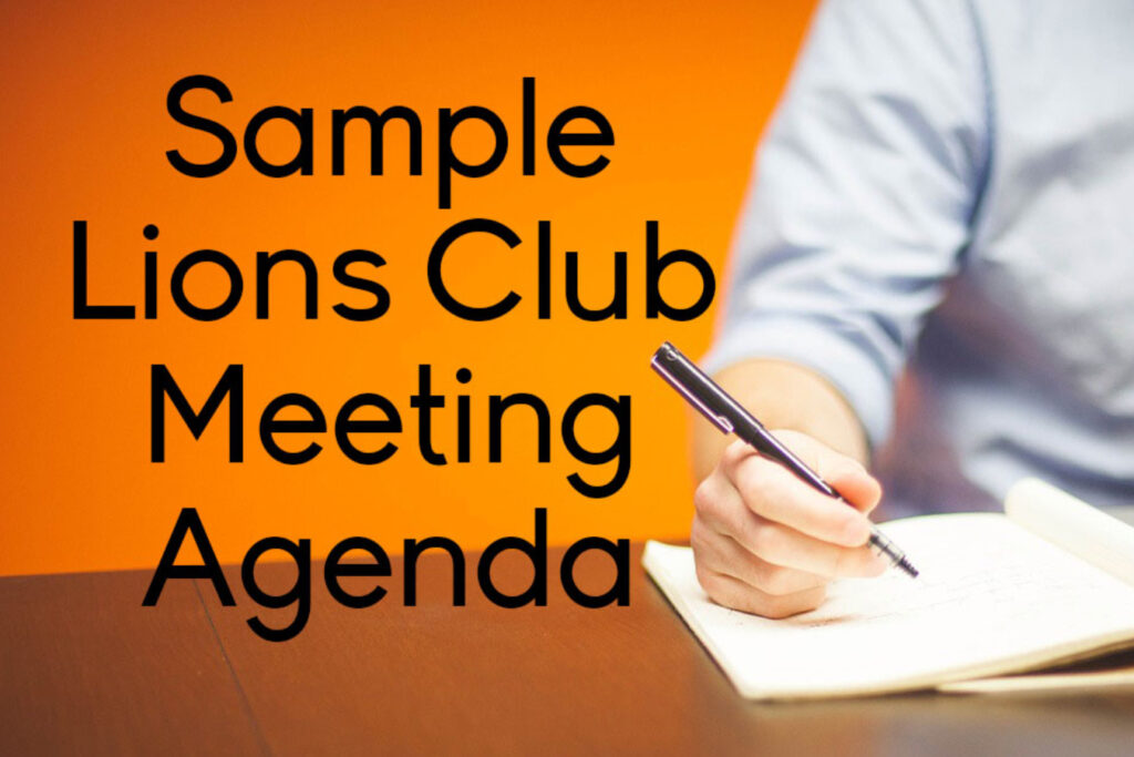 Sample Lions Club Meeting Agenda - MoneyMinder