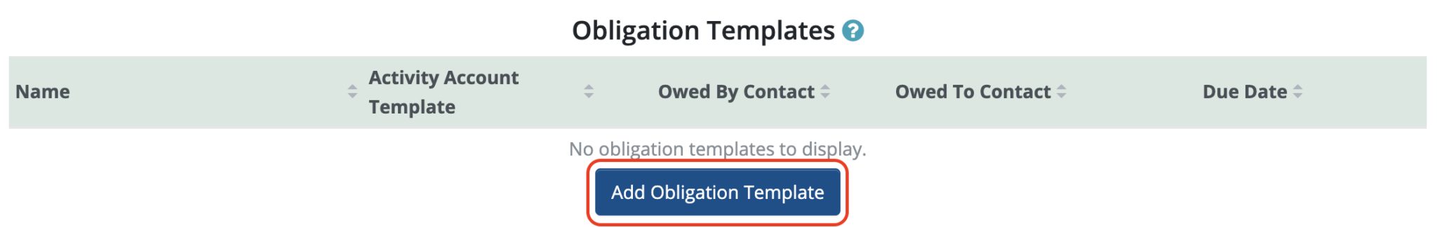 How to make an Obligation Template - MoneyMinder