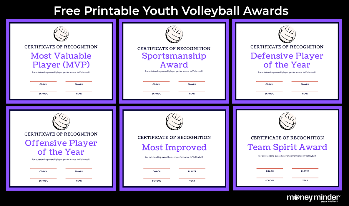 Youth Sports Award Ideas With 40 Free Printable Certificates MoneyMinder
