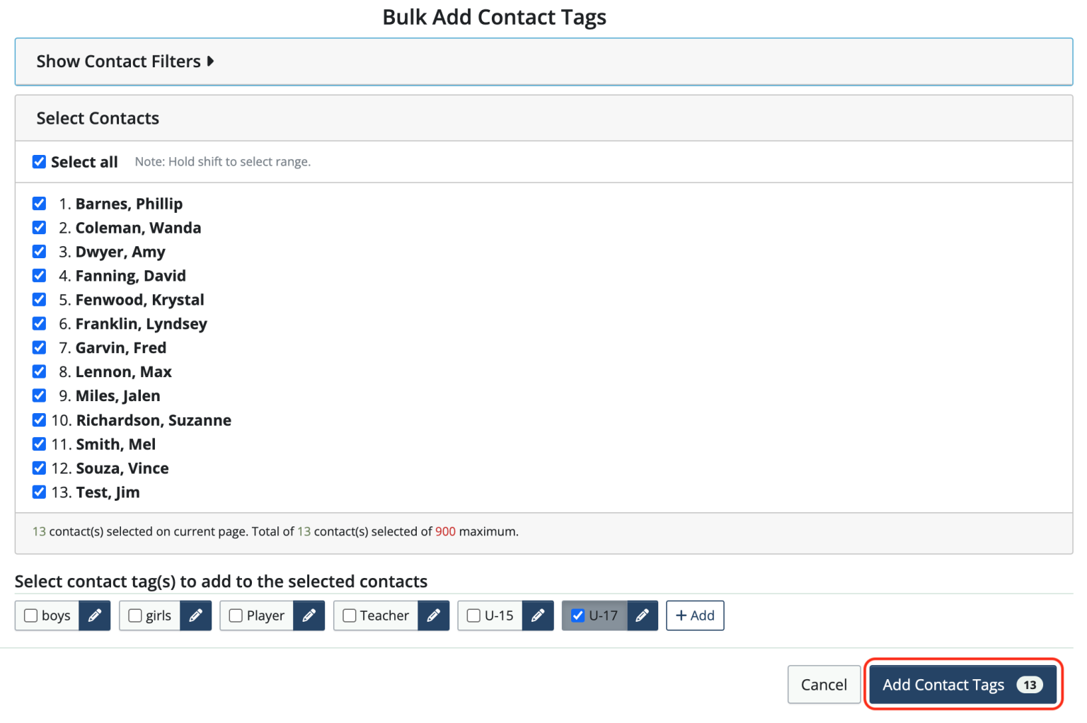 How to use Contact tools - MoneyMinder