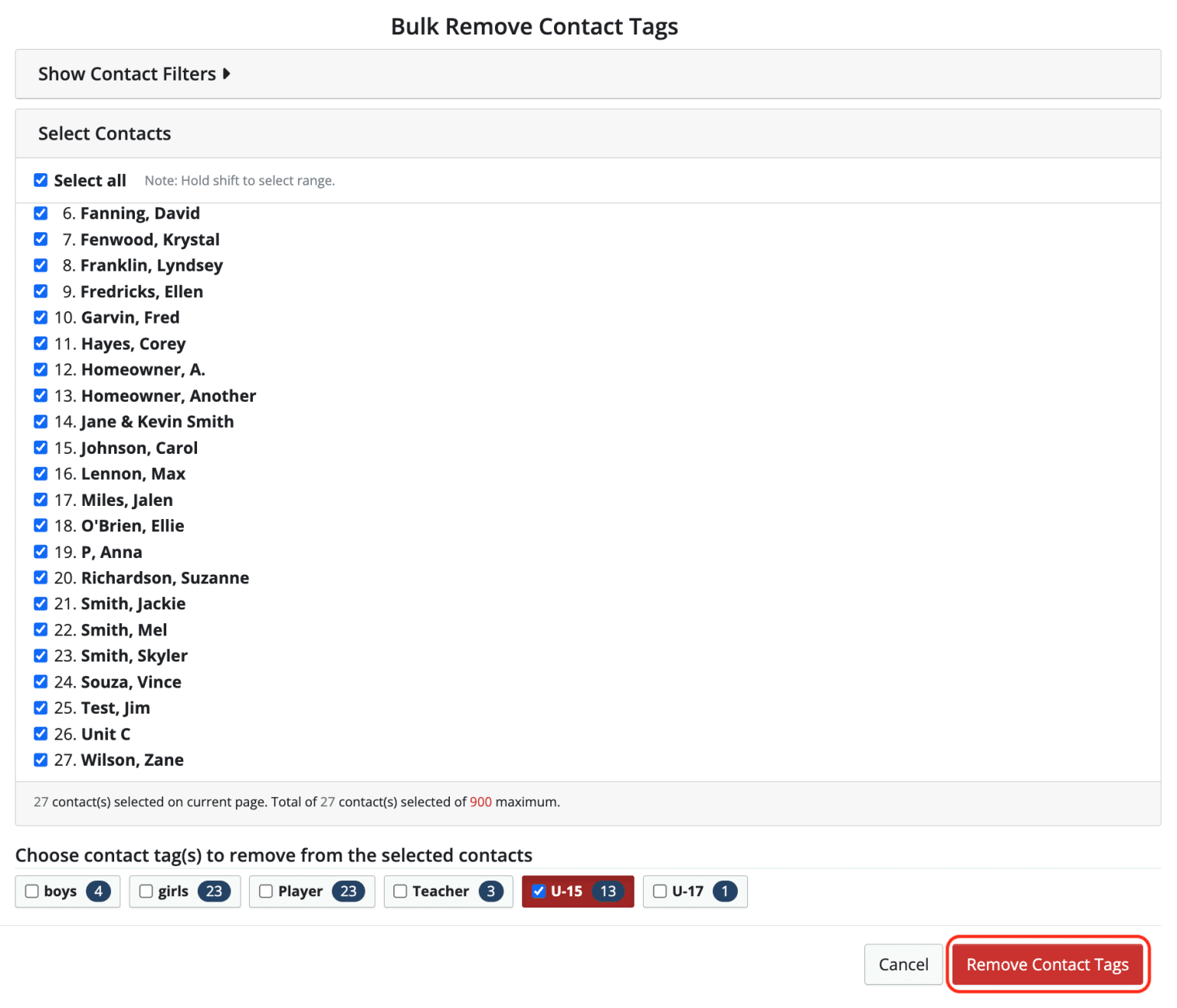 How to use Contact tools - MoneyMinder