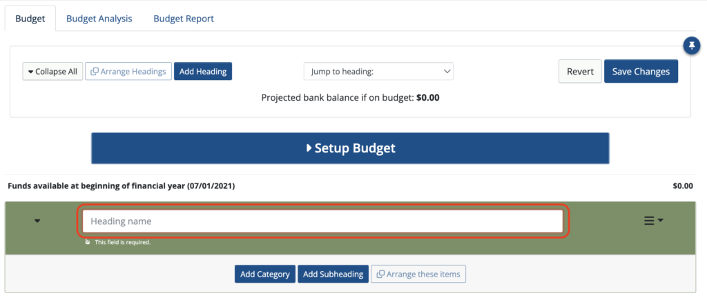 Setting up your Budget for users starting a new financial year ...
