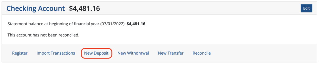 Entering deposits & withdrawals; attaching receipts; viewing the bank ...