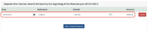 Adding uncleared checks & deposits from prior years - MoneyMinder