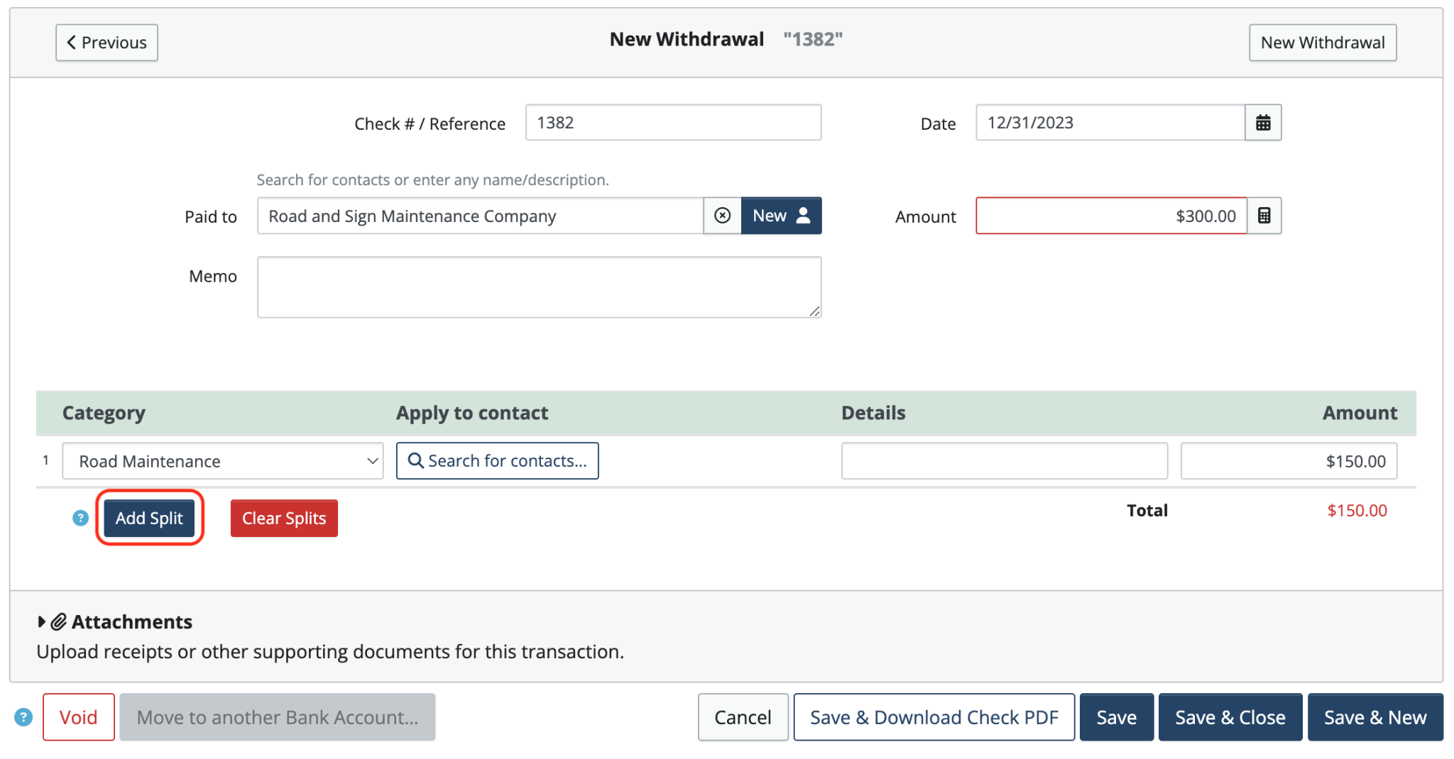 Entering deposits & withdrawals; attaching receipts; viewing the bank ...