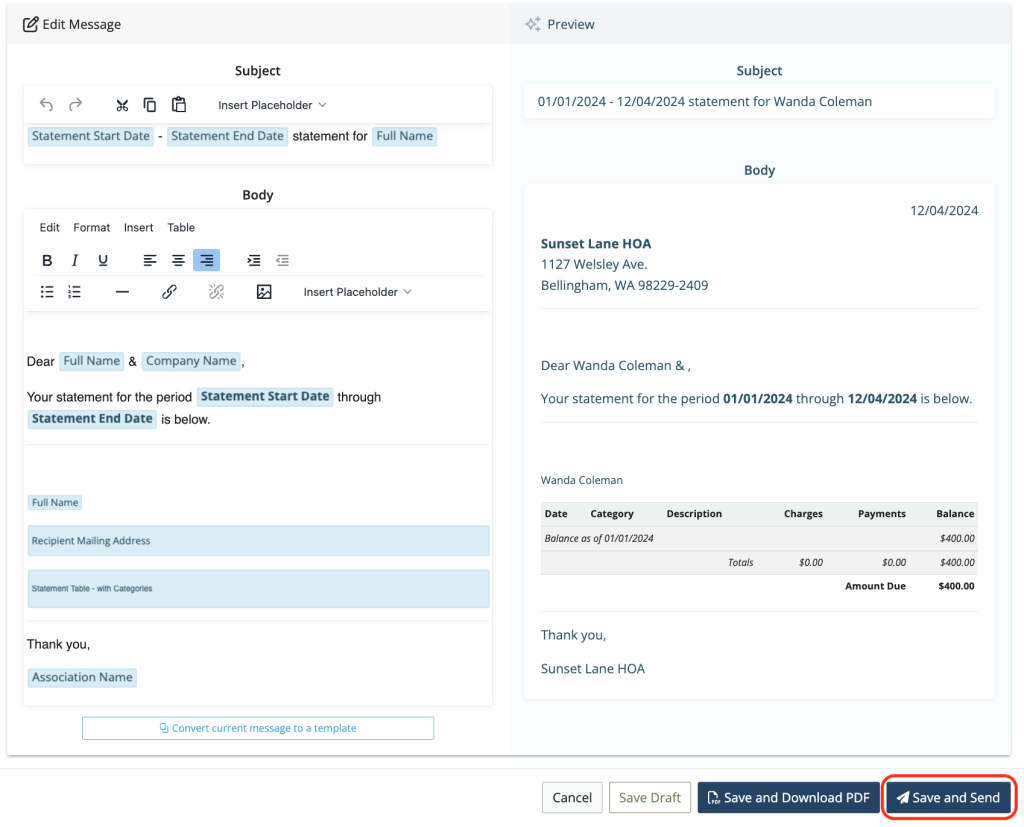 How to Create & email statements individually or in bulk - MoneyMinder