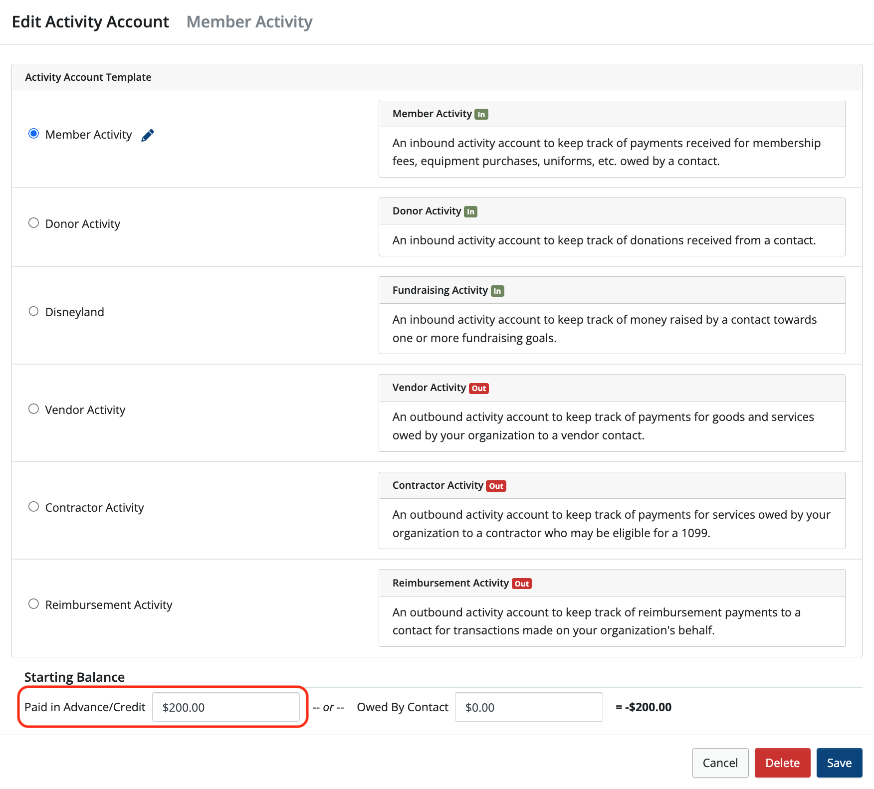 How to move money between Activity Accounts to pay for an obligation ...