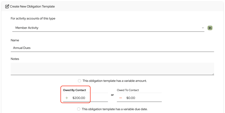 How to Create an Obligation Template - MoneyMinder