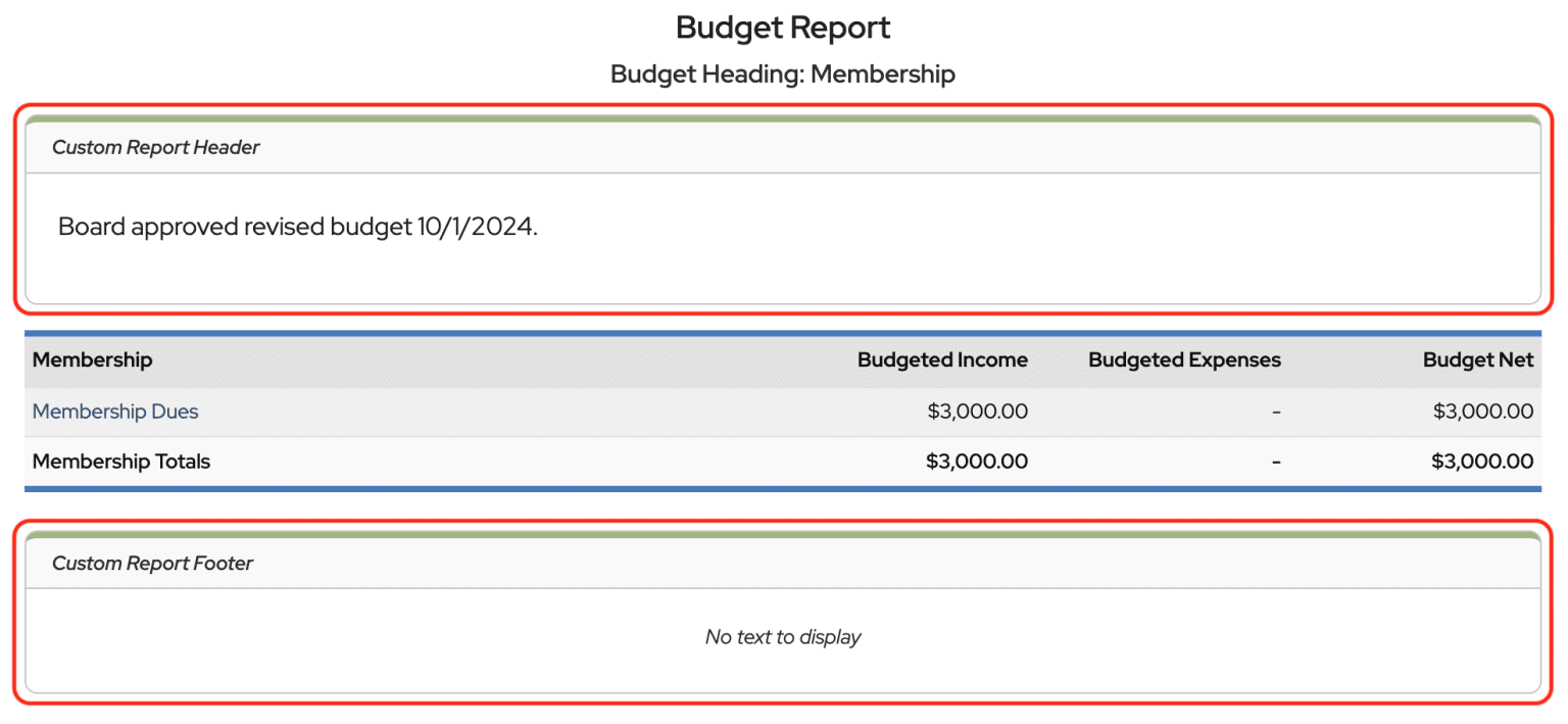 Running your Budget Report - MoneyMinder