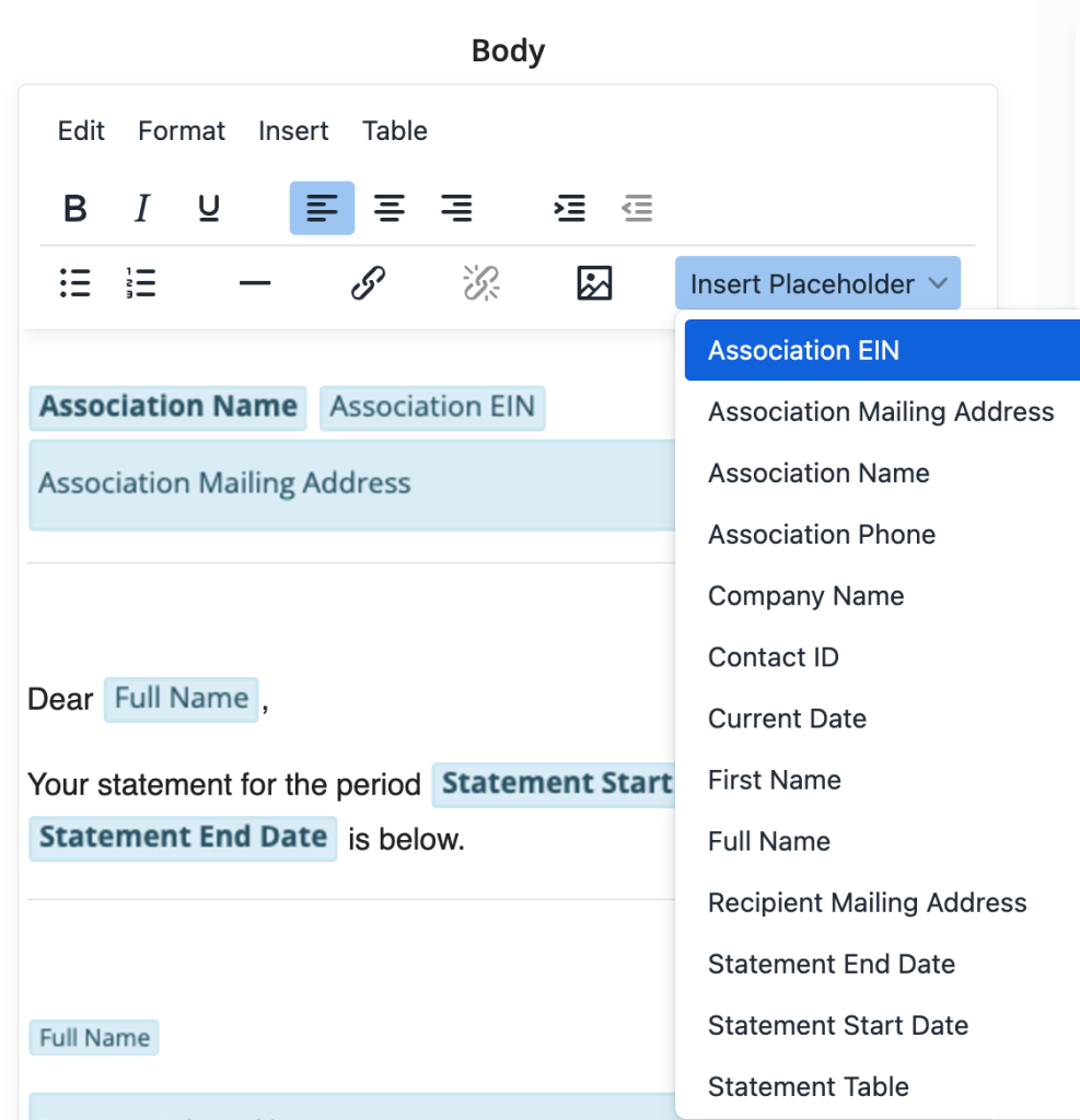 Statement Templates - MoneyMinder