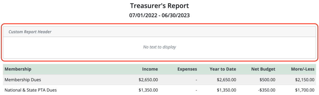 Running your Treasurer's Report - MoneyMinder