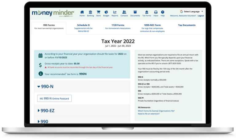 Tax Forms - MoneyMinder