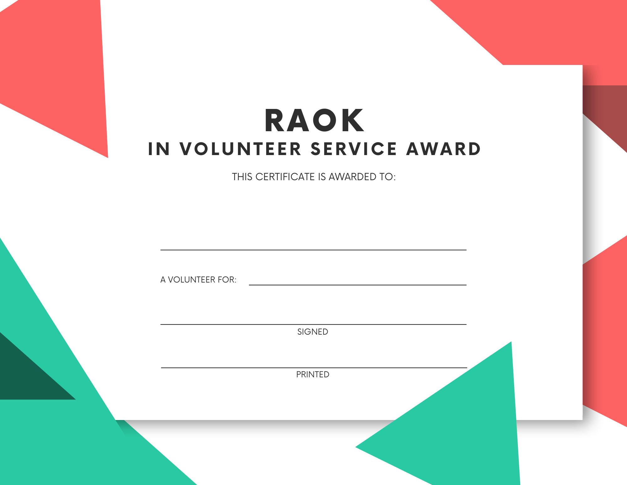 Volunteer Award Ideas with 10 Free Printable Certificates - MoneyMinder