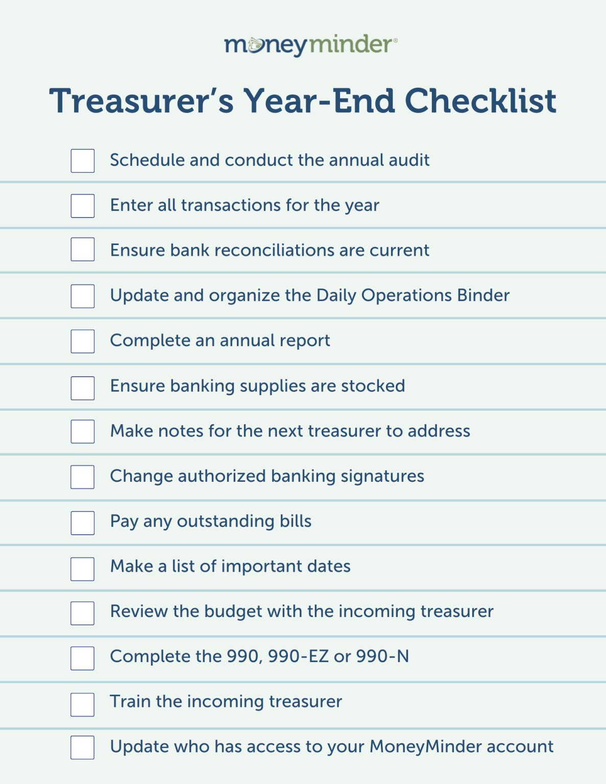 End-of-Year Checklist for PTO & PTA Treasurers - MoneyMinder