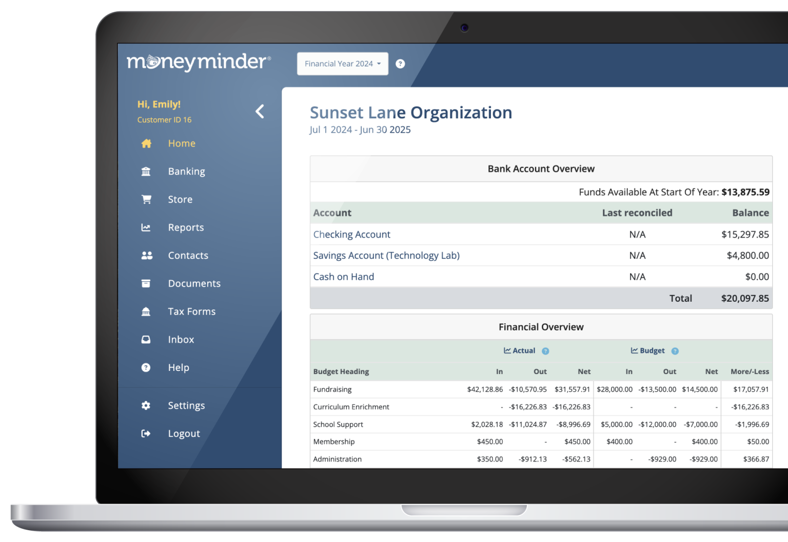 MoneyMinder Nonprofit Bookkeeping for Volunteer Treasurers