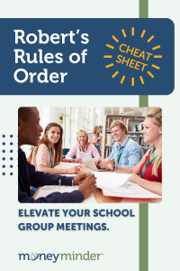 Robert's Rules of Order Cheat Sheet for School Group Meetings (PTO, PTA ...
