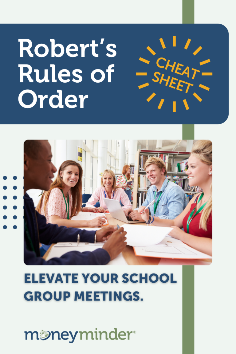 Robert's Rules of Order Cheat Sheet for School Group Meetings (PTO, PTA ...