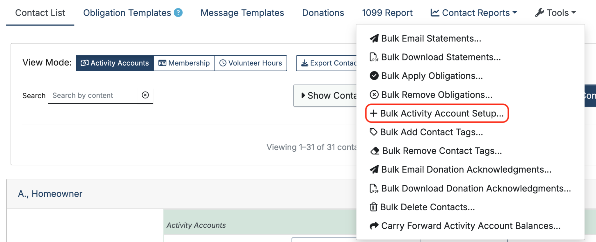 Tracking Contact Balances: The Basics - MoneyMinder